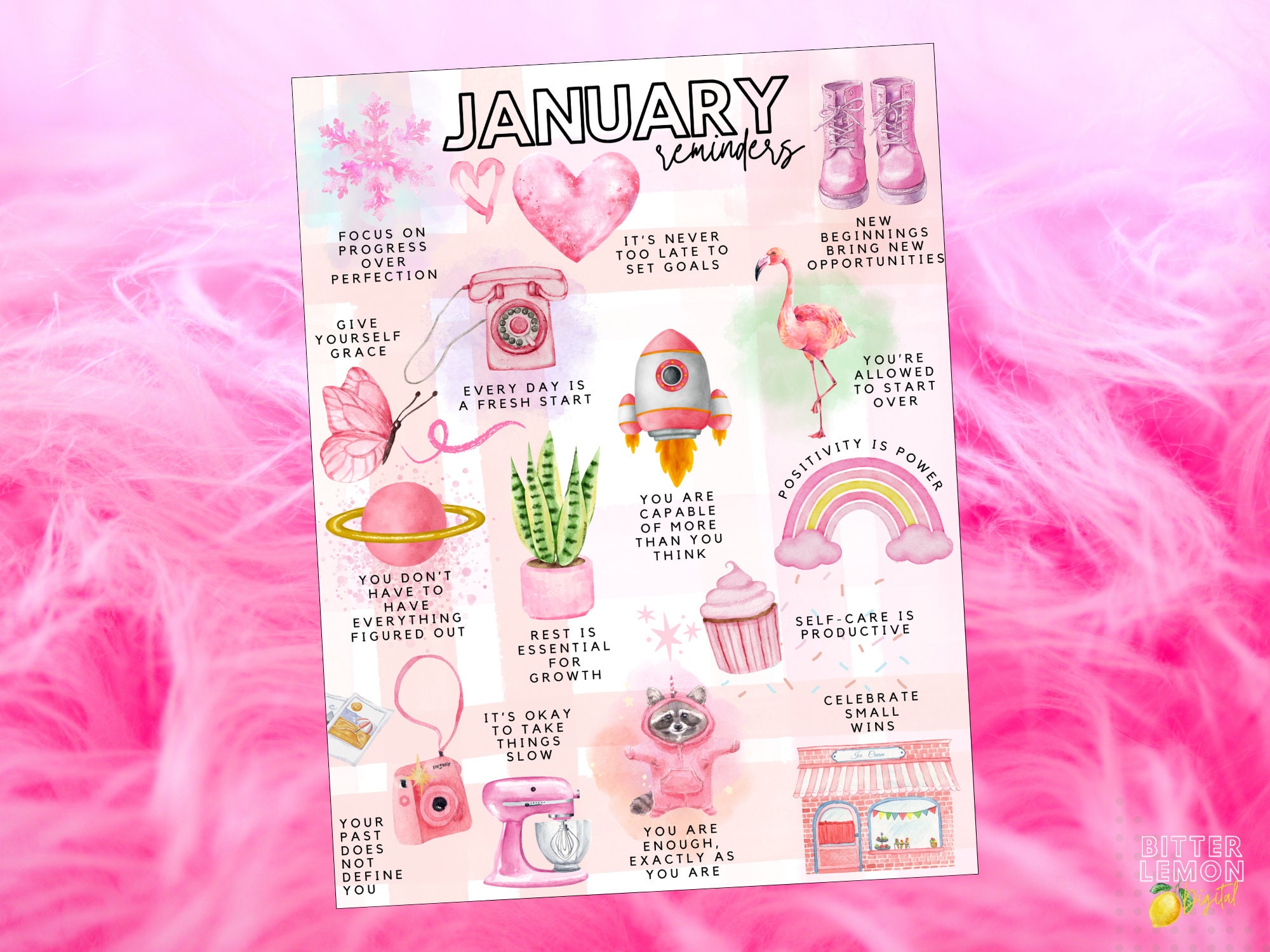 January Checklist Printable Bundle: Reminders, Bucket List (PDF) - Etsy