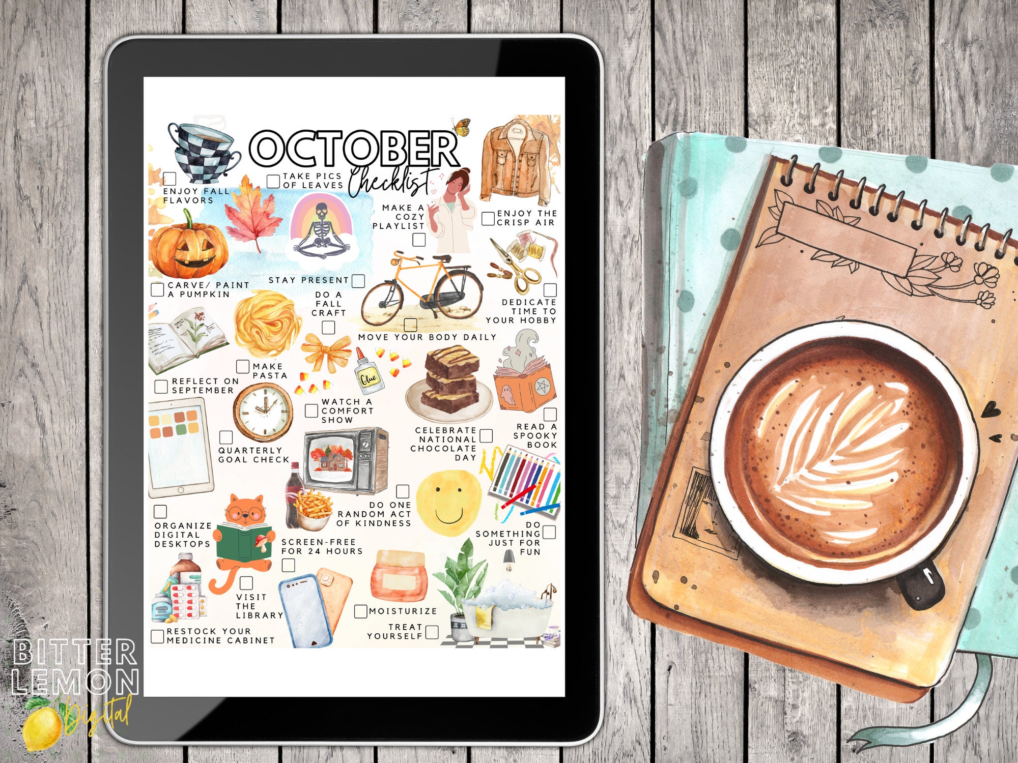 Printable October Checklist | October Bucket List - Etsy