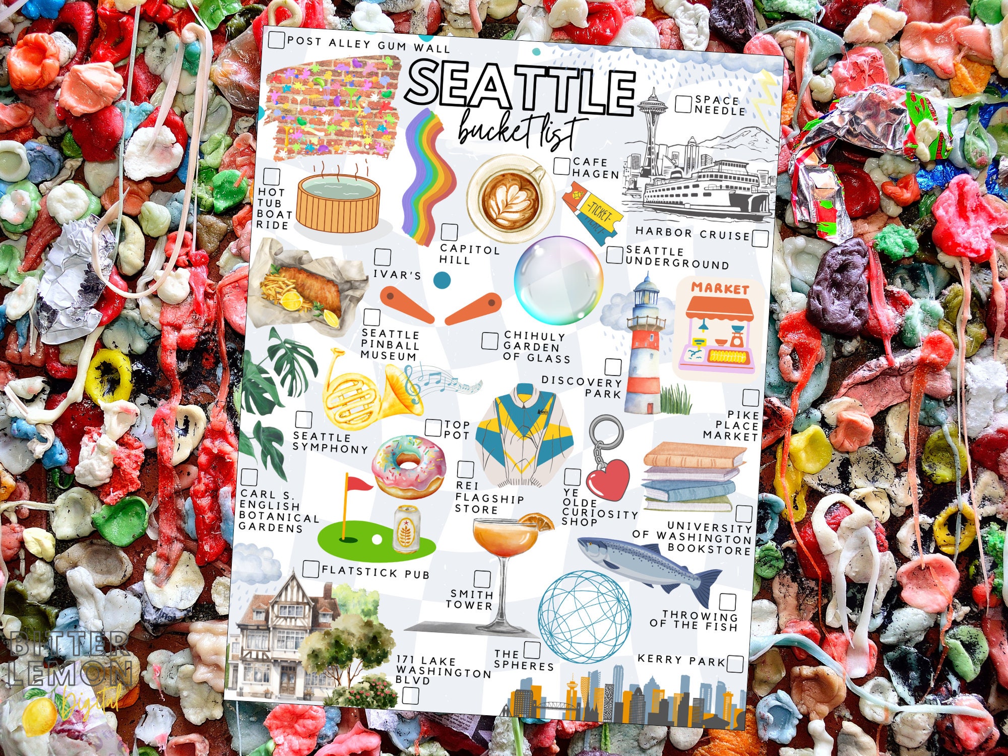 Printable Seattle Bucket List: To-do Checklist (PDF Download) - Etsy