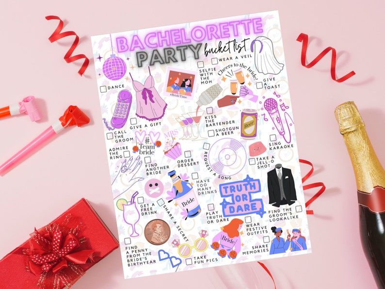 Printable Bachelorette Party Bucket List Bachelorette Party - Etsy