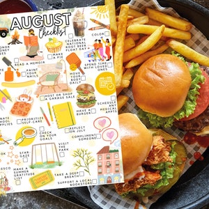 Printable August Checklist | August Bucket List - Etsy