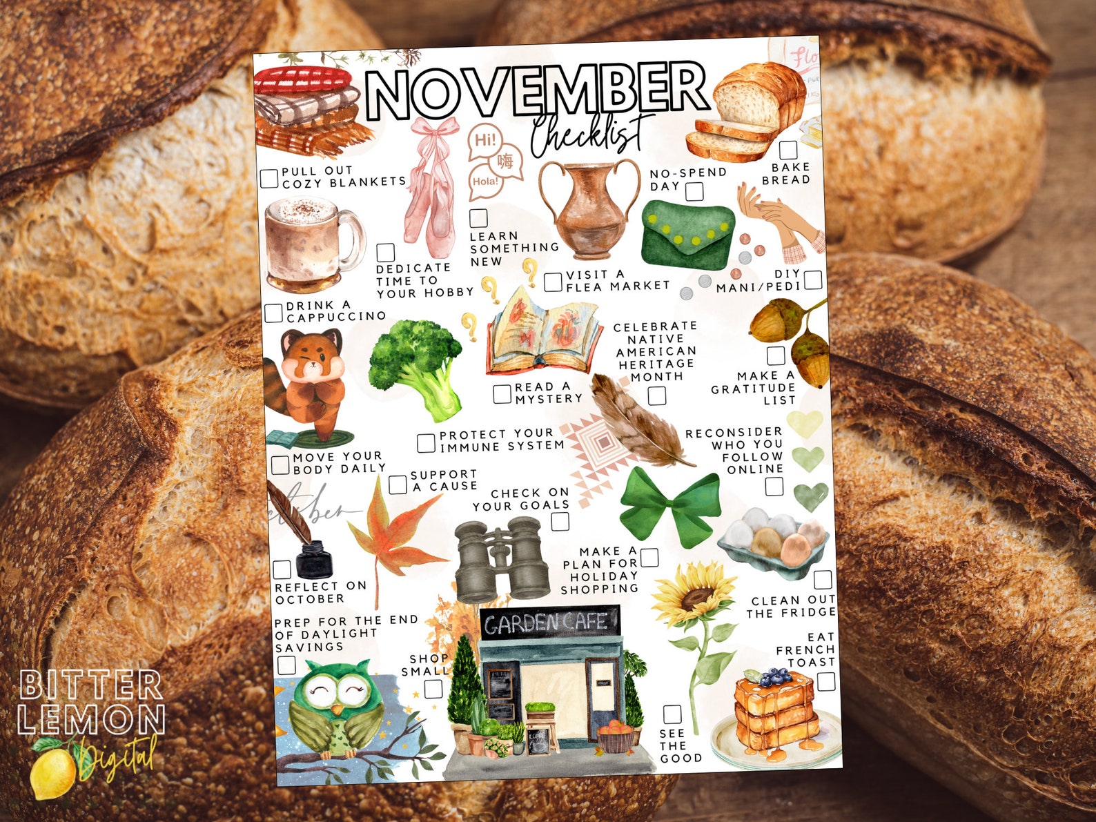 Printable November Checklist | November Bucket List - Etsy