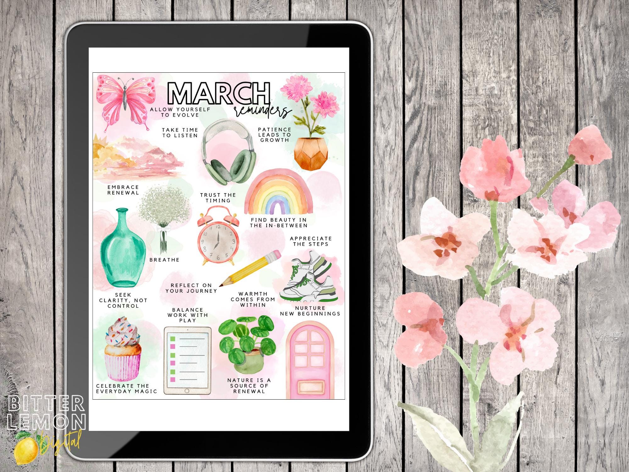 Printable March Reminders List | March Affirmations - Etsy
