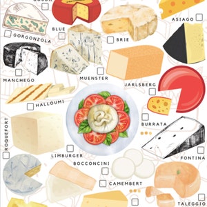 Printable Cheese Bucket List: Foodie Gift (PDF Download) - Etsy