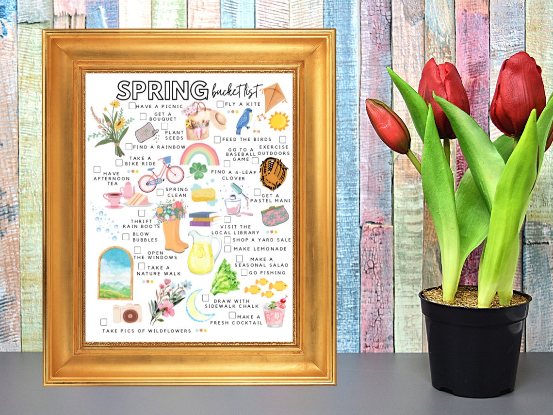 Printable Spring Bucket List Spring To-do List - Etsy