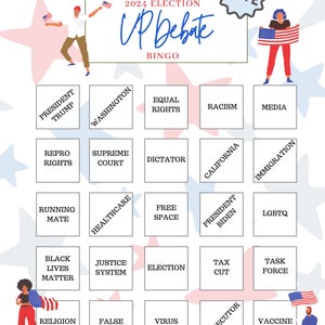 2024 Vice Presidential Debate Printable BINGO Pack of 6 | Election ...