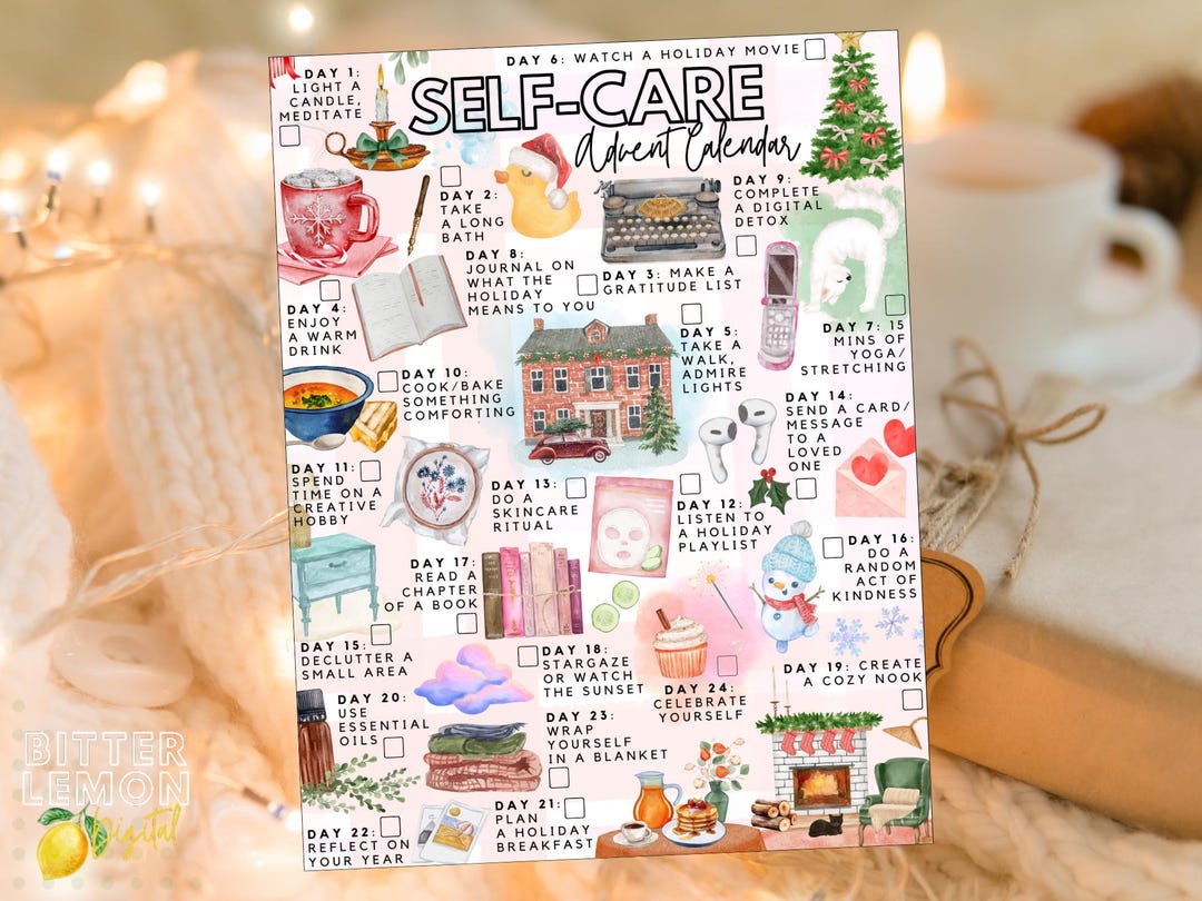 Printable Self-care Advent Calendar | Holiday Self-love To-do List - Etsy