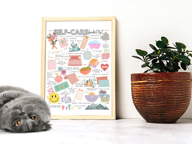 Printable Self-care Bucket List | Self-love To-do List - Etsy