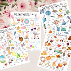 Printable Seasonal Bucket List Value Pack of 4 Seasonal To-do Lists - Etsy
