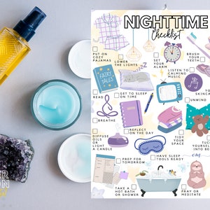 Printable Nighttime Checklist | Bedtime Routine To-do List - Etsy