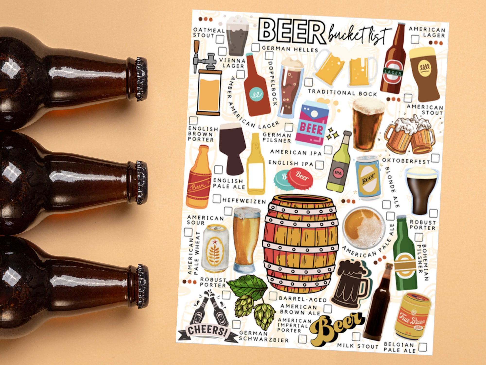 Printable Beer Bucket List Beer Lover's To-drink List - Etsy