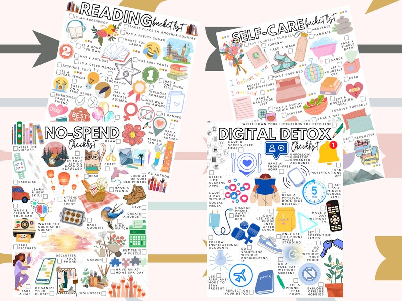 Printable Self-improvement Checklist Value Pack | Self-empowerment ...