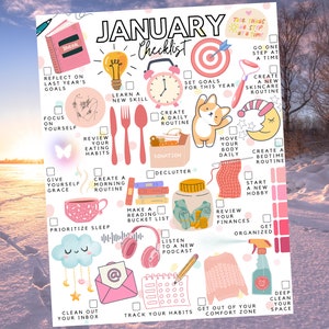 Printable January Checklist | January Bucket List - Etsy