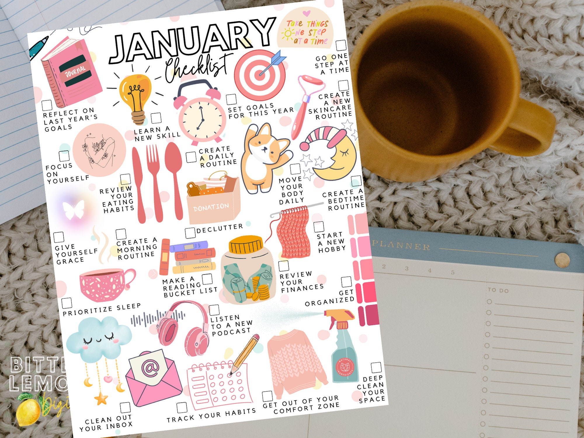 Printable January Checklist | January Bucket List - Etsy