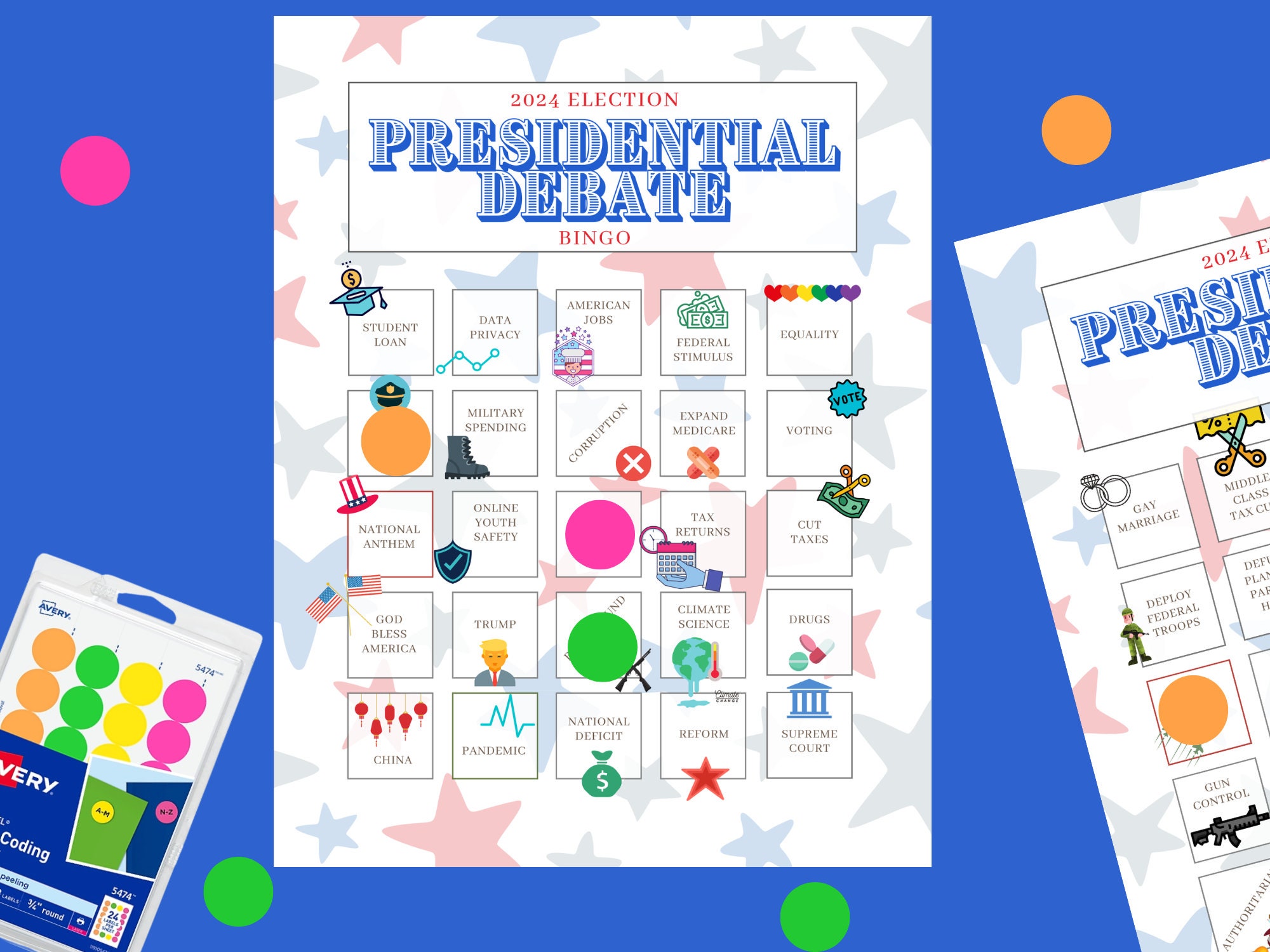 2024 Presidential Debate Printable BINGO Pack of 6 | Election Debate ...