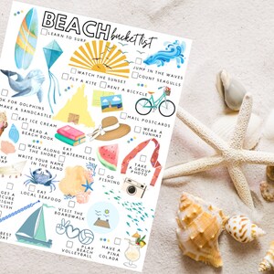 Printable Beach Bucket List | Beach To-do List - Etsy