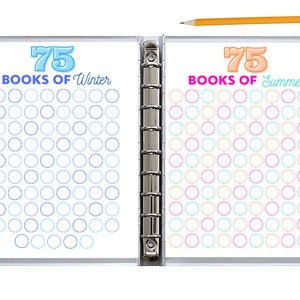 75 Book Tracker Printable Pages | Seasonal - Etsy