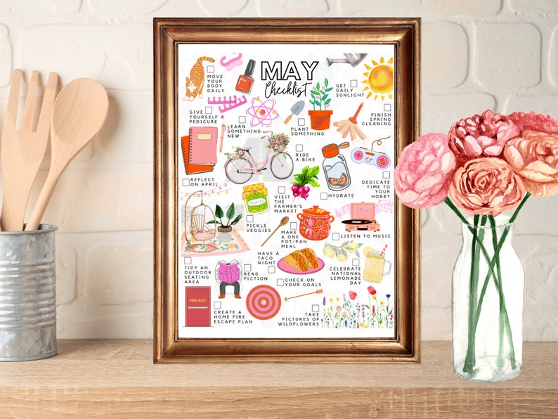 Printable May Checklist May Bucket List - Etsy