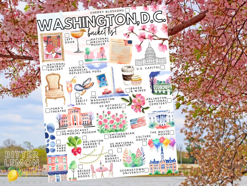 Printable Washington, D.C. Bucket List Washington, D.C. To-do List - Etsy