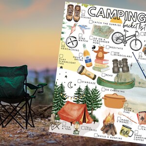 Printable Camping Bucket List | Camping Activities List - Etsy