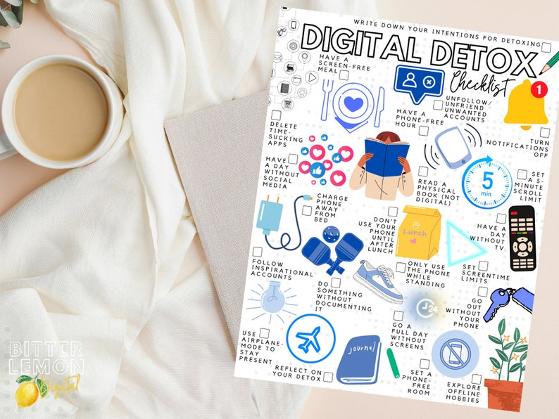 Printable Digital Detox Checklist Social Media Detox To-do List - Etsy