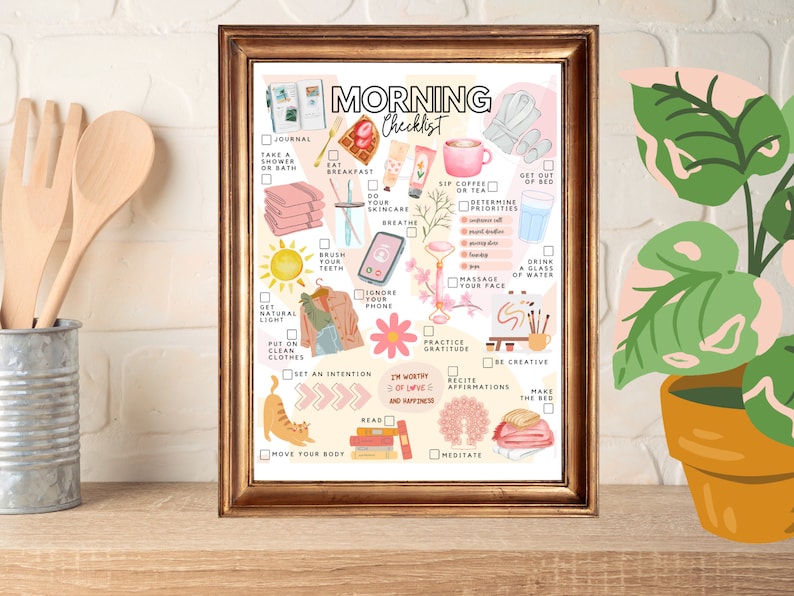 Printable Morning Checklist Morning Routine To-do List - Etsy