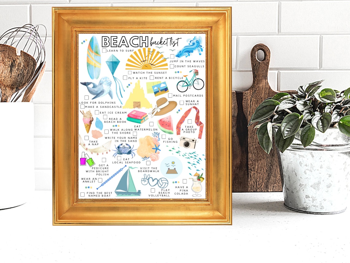 Printable Beach Bucket List Beach To-do List - Etsy