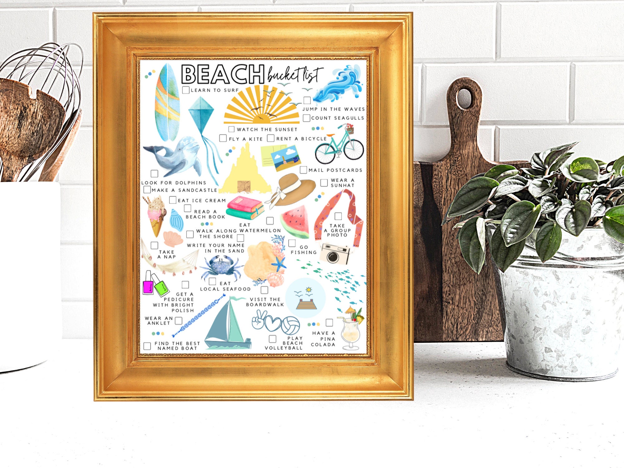 Printable Beach Bucket List Beach To-do List - Etsy