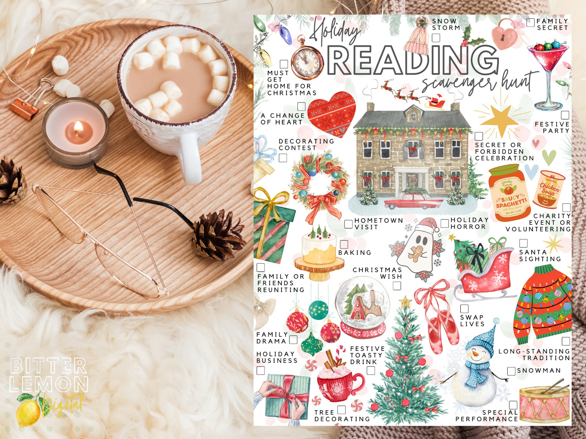 Printable Holiday Reading Scavenger Hunt Christmas Reading - Etsy