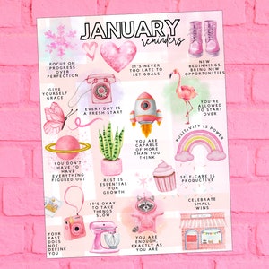 Printable January Reminders List | January Affirmations - Etsy