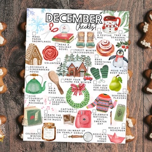Printable December Checklist | December Bucket List - Etsy