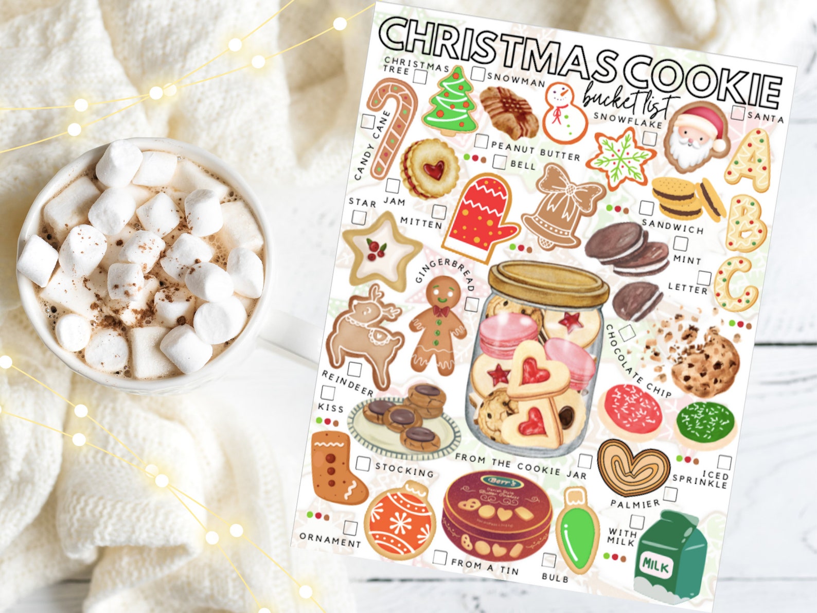 Printable Christmas Cookie Bucket List (PDF) - Etsy