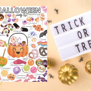 Printable Halloween Candy List | Trick-or-treat Candy Checklist - Etsy