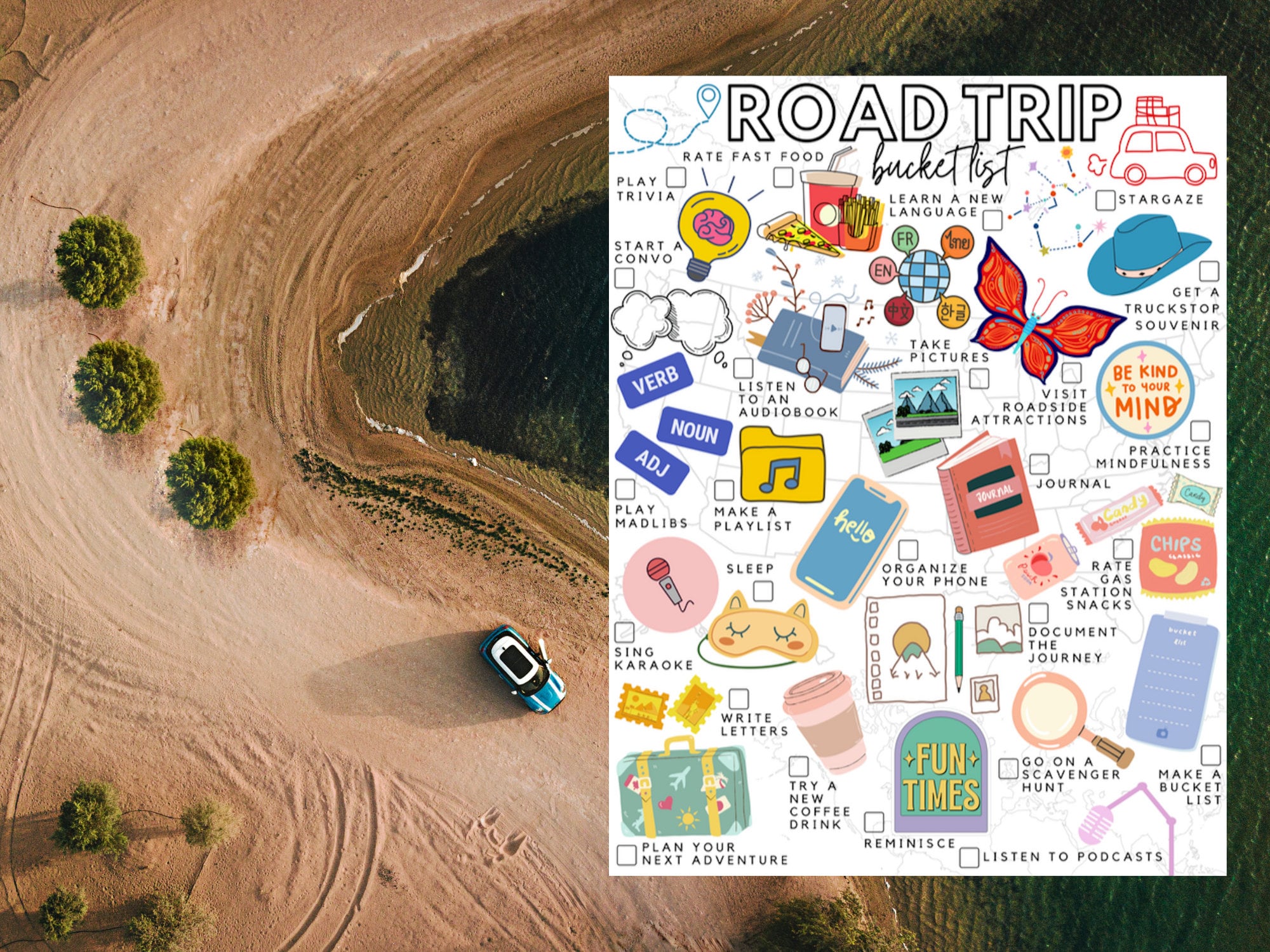 Printable Road Trip Bucket List Road Trip To-do List - Etsy