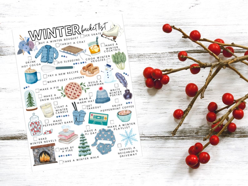 Printable Winter Bucket List: Seasonal Activities (PDF) - Etsy