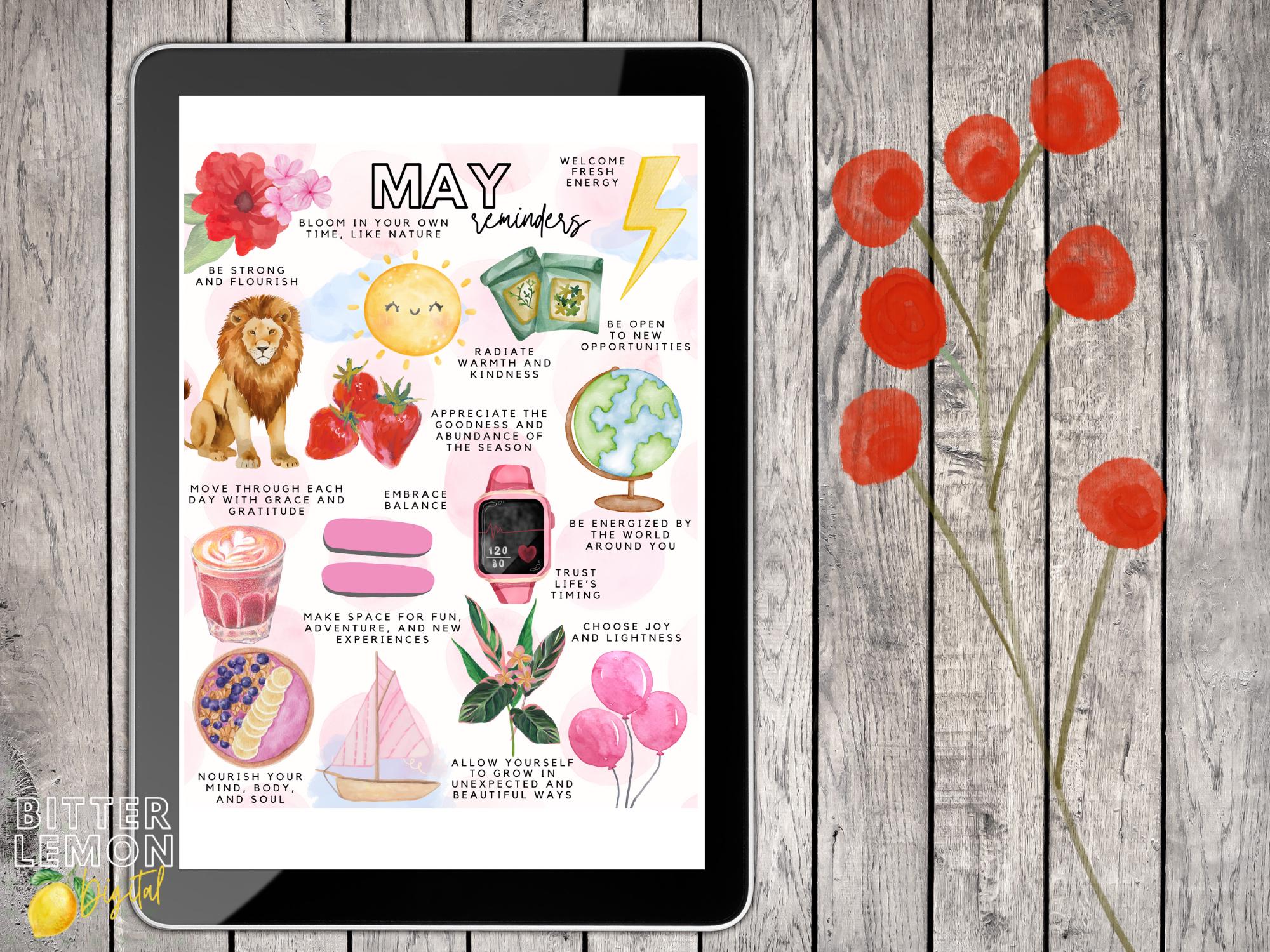 Printable May Reminders List | May Affirmations - Etsy