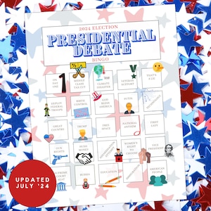 2024 Presidential Debate Printable BINGO Pack of 6 | Election Debate ...