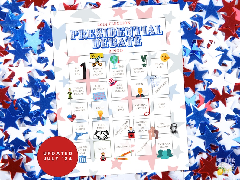 2024 Presidential Debate Printable BINGO Pack of 6 | Election Debate ...