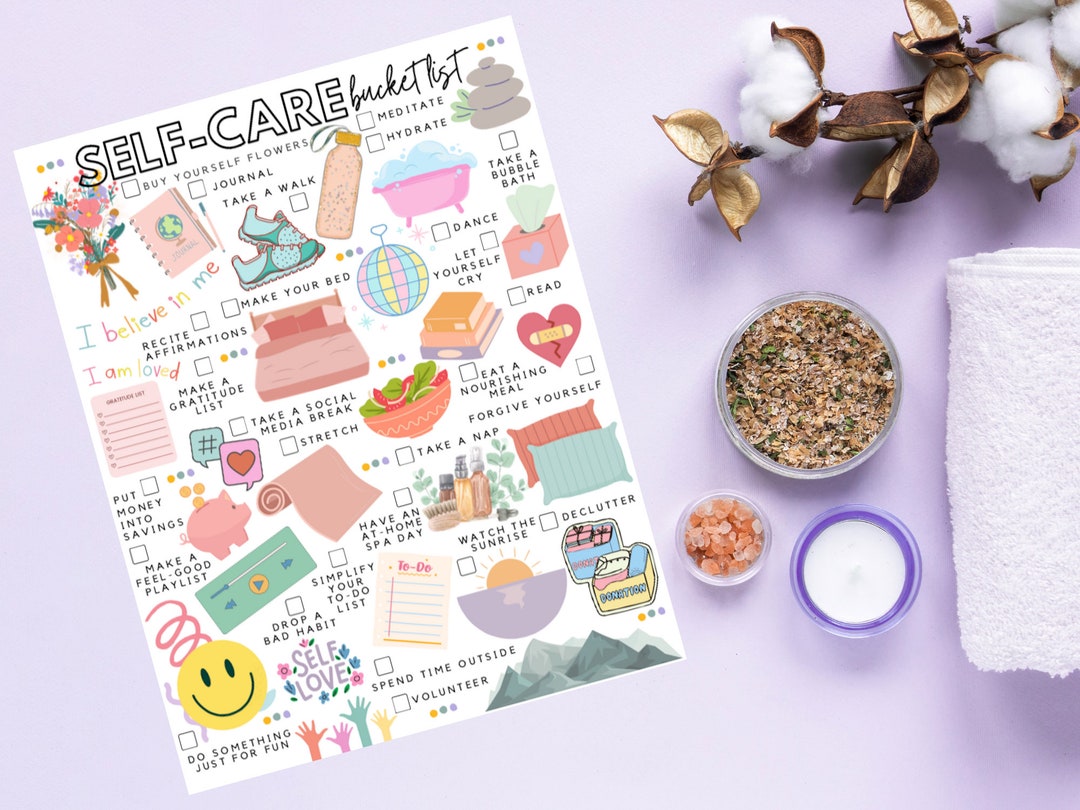 Printable Self-care Bucket List Self-love To-do List - Etsy