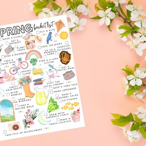 Printable Spring Bucket List Spring To-do List - Etsy