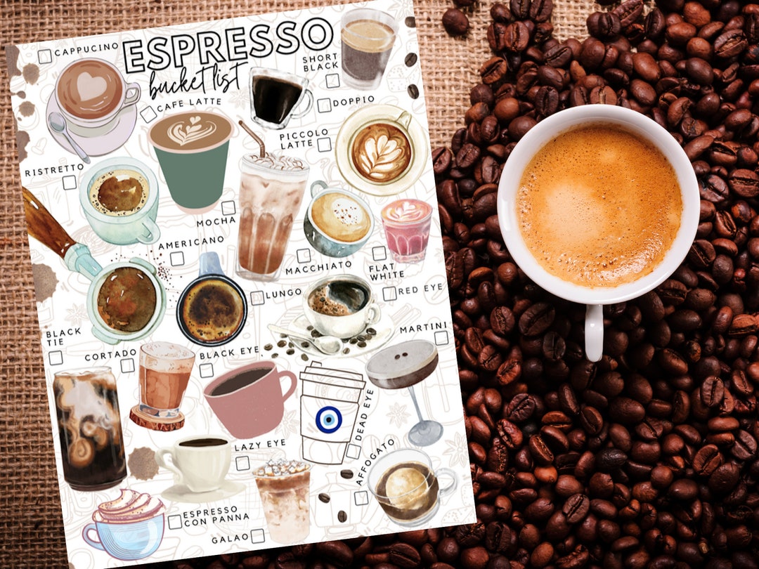 Printable Espresso Bucket List | Espresso To-drink List - Etsy