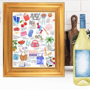Printable July Checklist | July Bucket List - Etsy