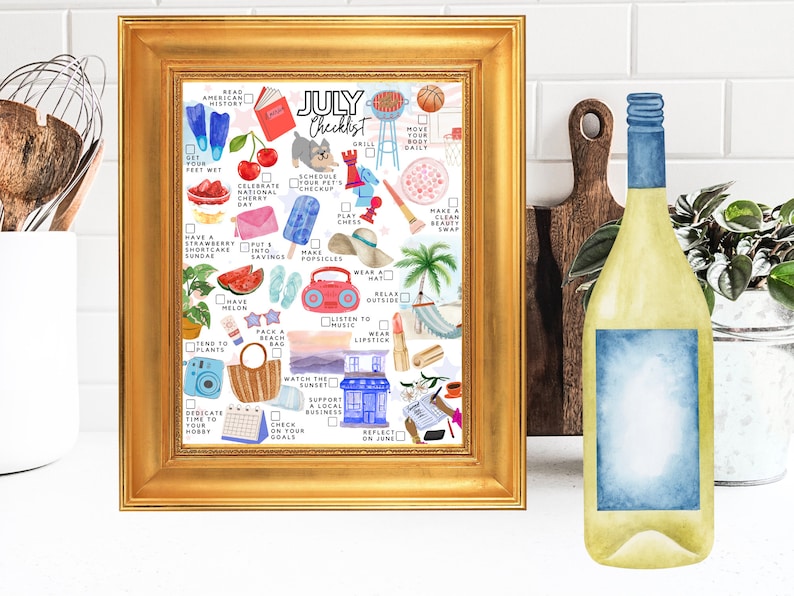 Printable July Checklist | July Bucket List - Etsy