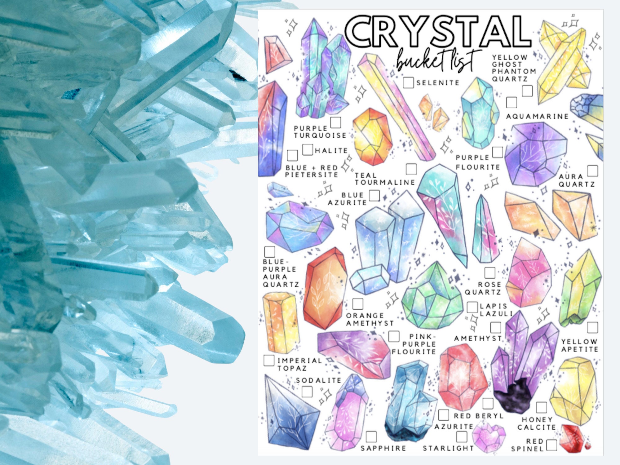 Printable Crystal Bucket List Crystal To-use List - Etsy