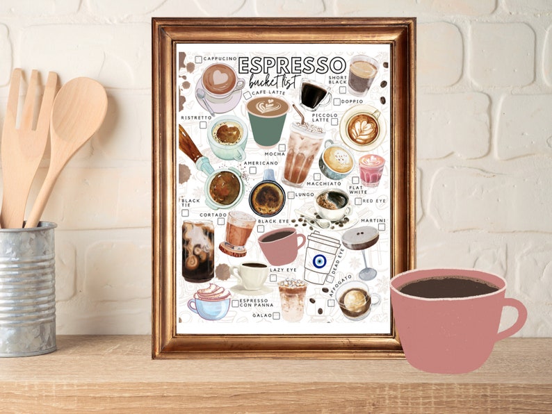 Printable Espresso Bucket List Espresso To-drink List - Etsy