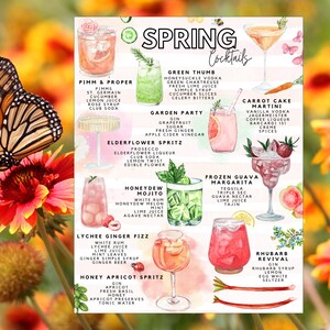 Printable Spring Cocktails List | Fresh Floral Seasonal Drink Recipes ...
