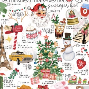 Christmas Movie Scavenger Hunt & Checklist (printable PDF) - Etsy