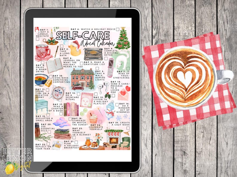 Printable Self-care Advent Calendar | Holiday Self-love To-do List - Etsy