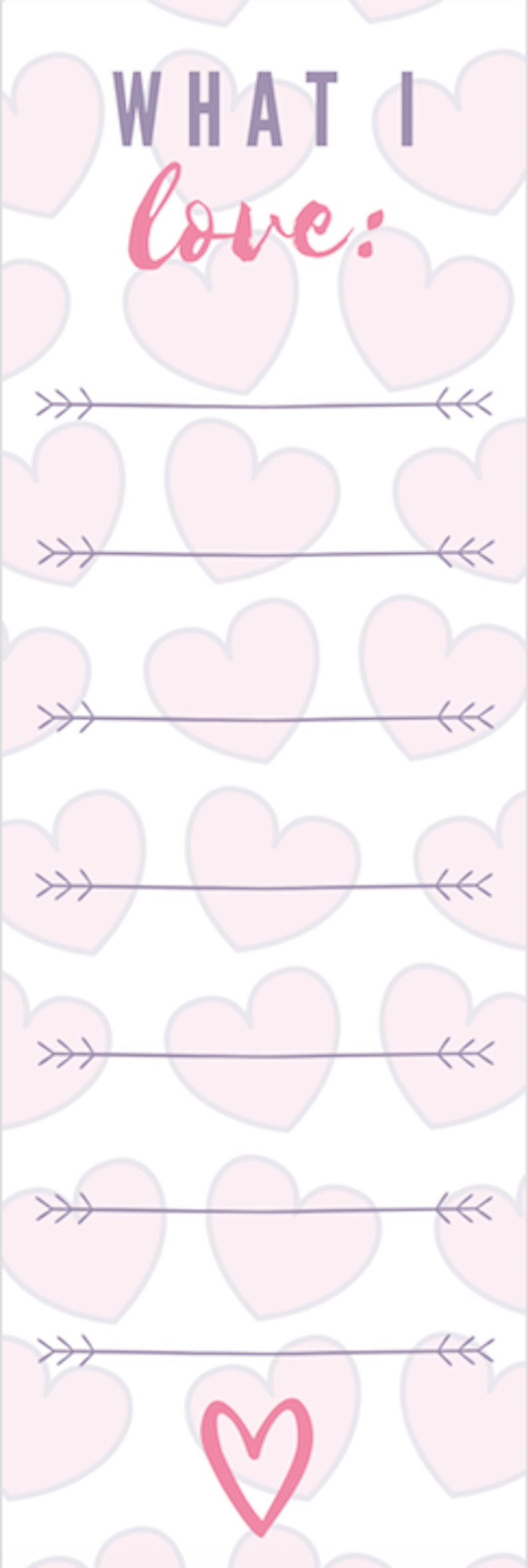 Printable Bookmark Set of 6 Valentine's Day - Etsy