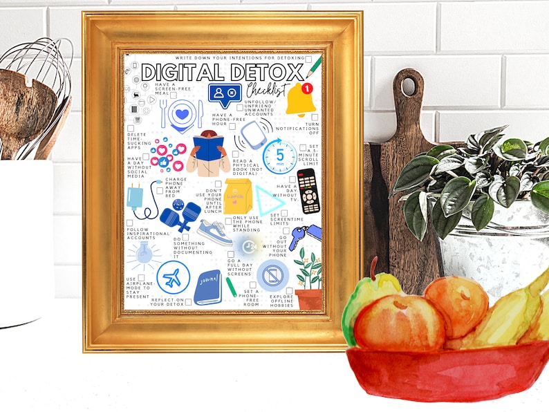 Printable Digital Detox Checklist | Social Media Detox To-do List - Etsy